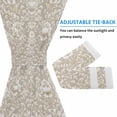 Beige Damask Door Curtains for Door Window, French Sidelight Front Back ...