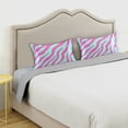 Blue Pink Zebra Pattern Pillow Case King Size Silky Satin Pillow Cover ...