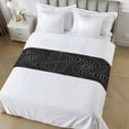 Bed Runner Black Inverse Vortex Bedding Scarves Soft Decorative Bed ...