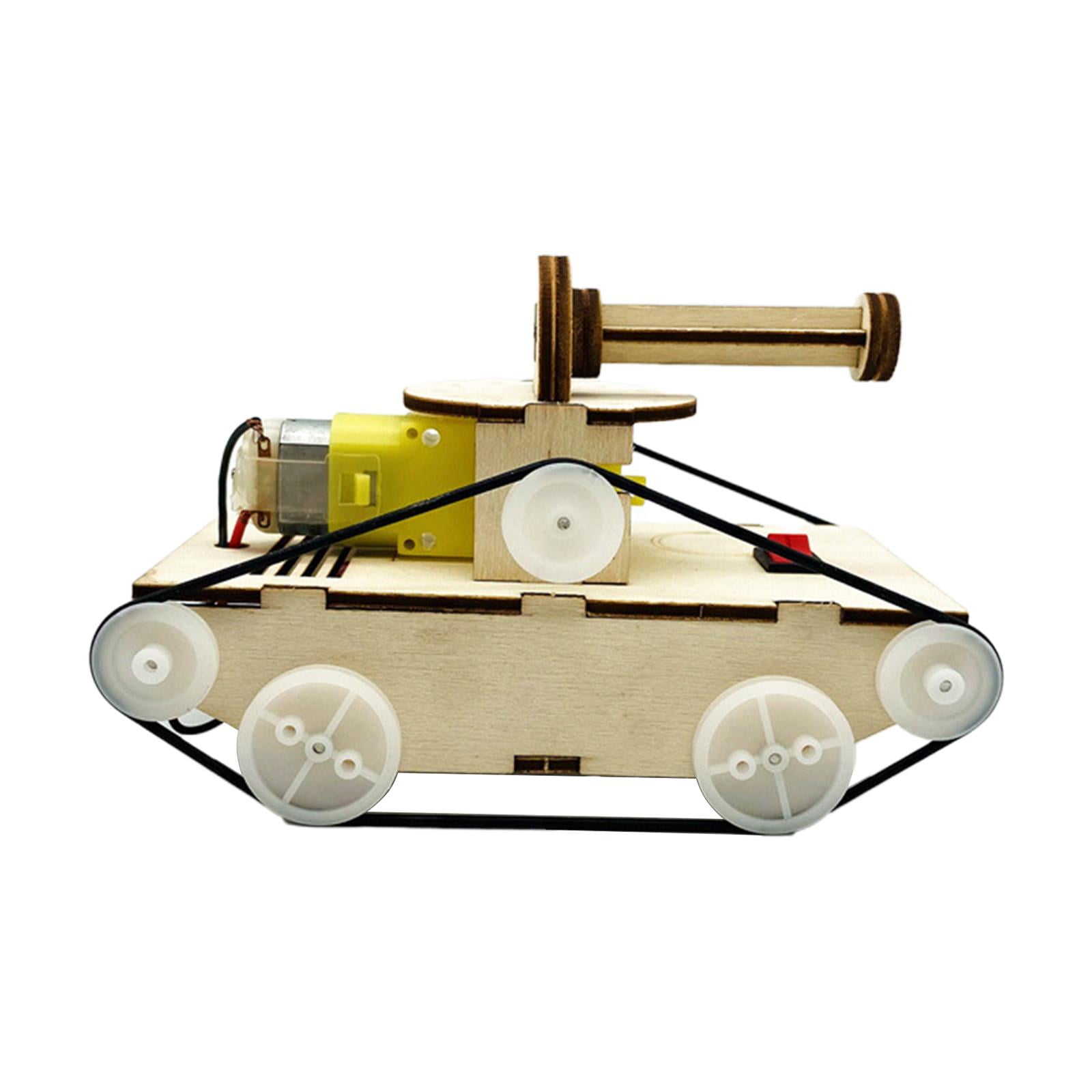 DIY Tank Manual Assembly Model Developmental Skills Wooden Car Model ...