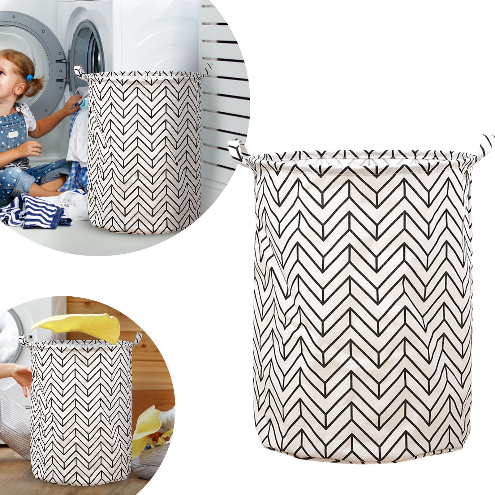 Click here for Vivavault Patterned Linen Laundry Hamper Large Ope... prices