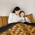 Feelyou Pixelated Blocks Miners Comforter Set 7pcs, Brown Rectangle Boy ...