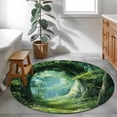 Round Area Rugs Collection 3.3 Ft, Forest Non-Slip Residential Carpet ...