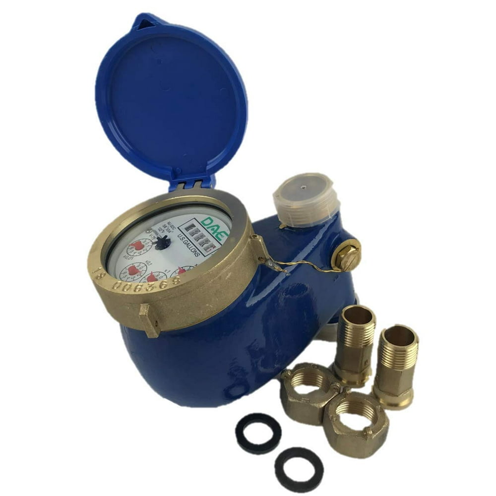 DAE V-75 Vertical Water Meter, 3/4" NPT Couplings, Measuring in Gallons ...