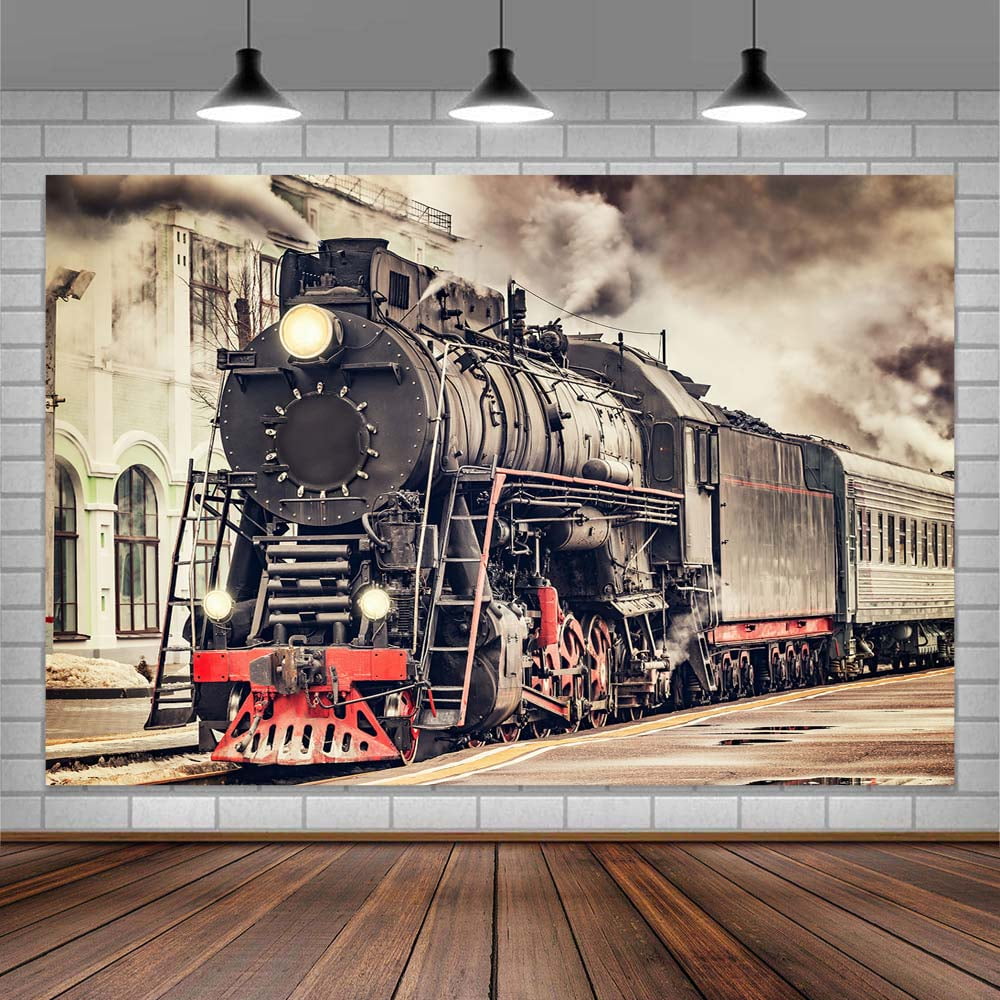 Steam Train Backdrop Vintage Professional Photography Background Studio ...