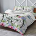 4 Piece Duvet Cover Set Full, Spring Bike Roses on Wood Board Soft ...
