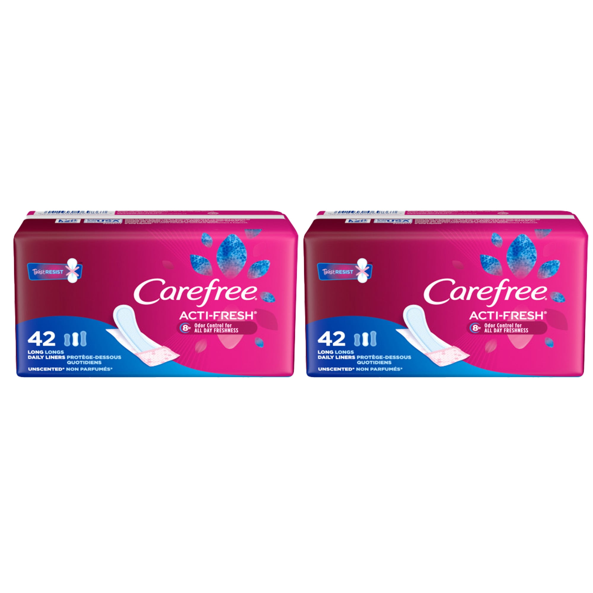 CAREFREE Acti-Fresh Body Shape Long To Go Pantiliner, Unscented 42 ea ...