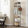 Coat Rack With Hanging Rod, Garment Rack With 3 Wooden Shelves and 4 ...