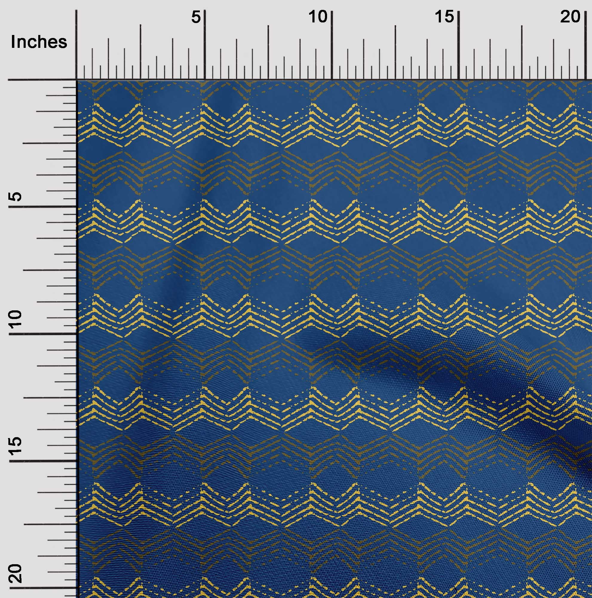 oneOone Organic Cotton Voile Fabric Chevron Block Print Fabric By Yard ...