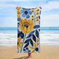 Colorful Floral Pattern Microfiber Beach Towel Absorbent Compact Towels ...