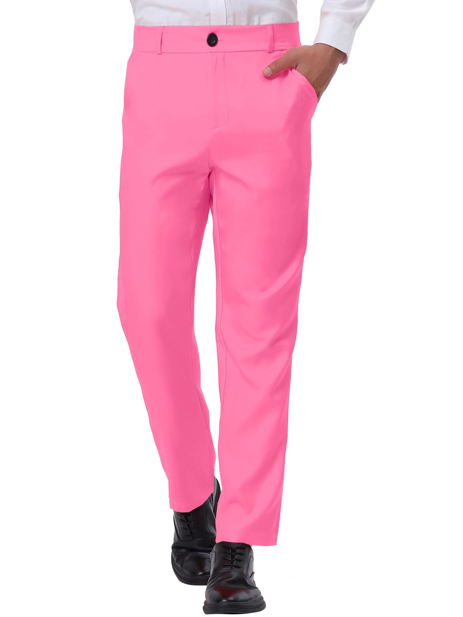 Lars Amadeus Men's Formal Flat Front Straight Fit Solid Prom Dress ...