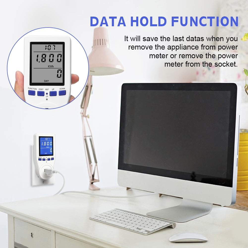 Monitor de Uso de Electricidad Amonsee con Pantalla LCD HD 120V 15A ...