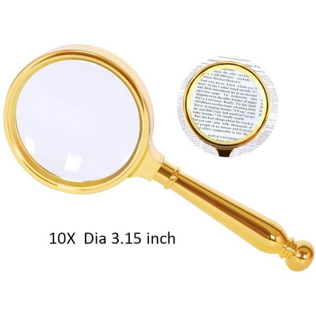 X10 Handheld Magnifier Reading Magnifying Glass Optical Lens Loupe ...