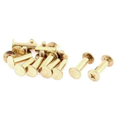 Uxcell M5x10mm Brass Plated Binding Chicago Screw Post for Leather ...
