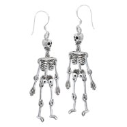 Skeleton Biker Skull Creepy .925 Sterling Silver Spooky Scary Stud ...