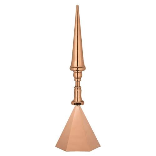 24" Castle Smithsonian Finial with Hexagon Cap - Polished Copper ...