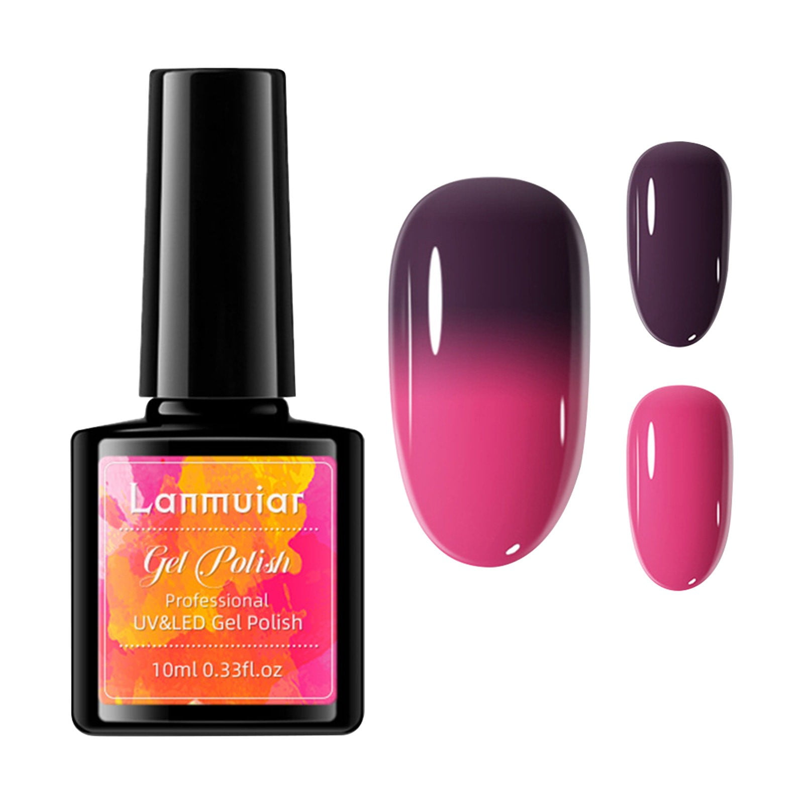 ZTTD Color Changing Gel Nail Polish Temperature Changing Pink Purple ...