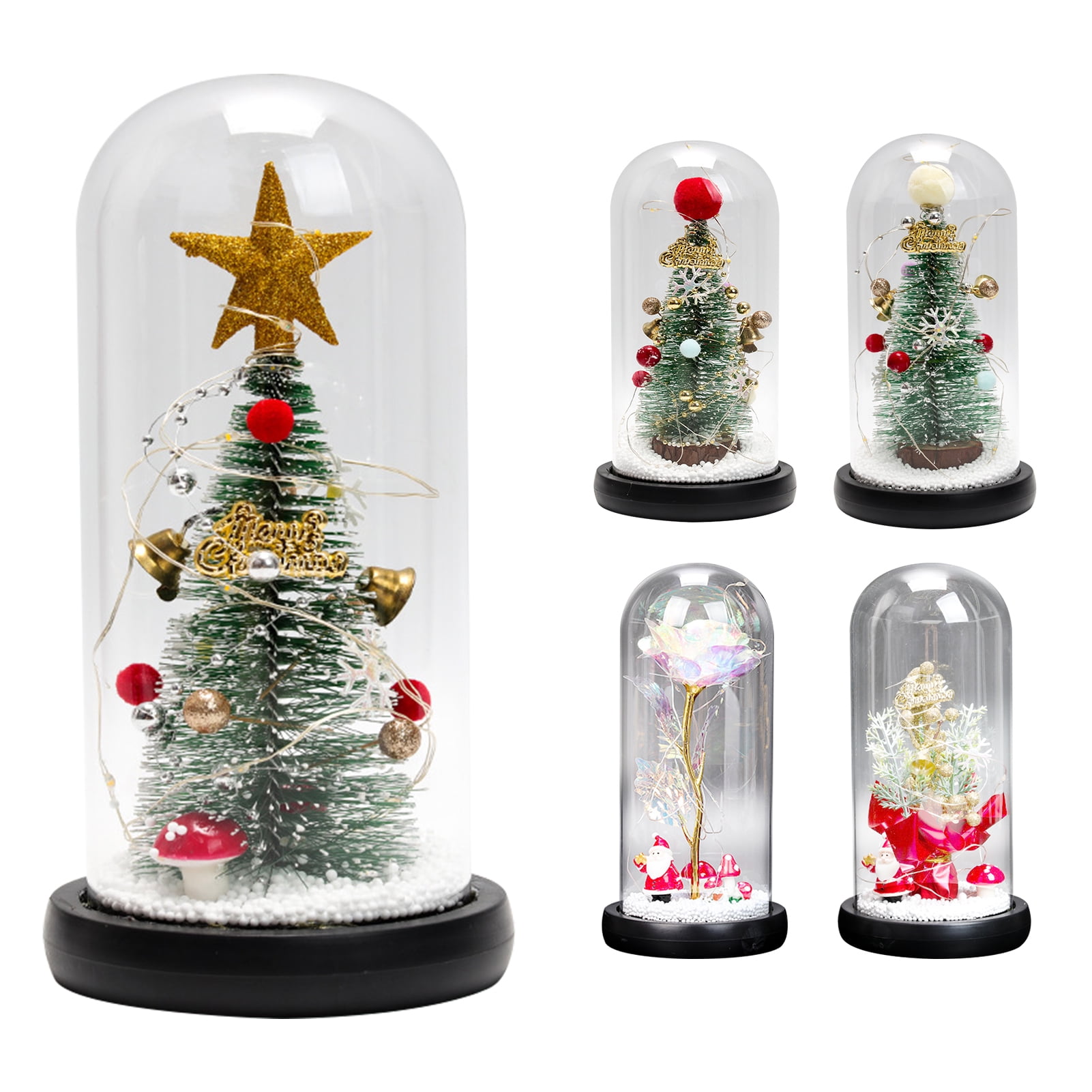 Dengjunhu Tabletop Christmas Tree, Snow Flocked Mini Christmas Tree ...
