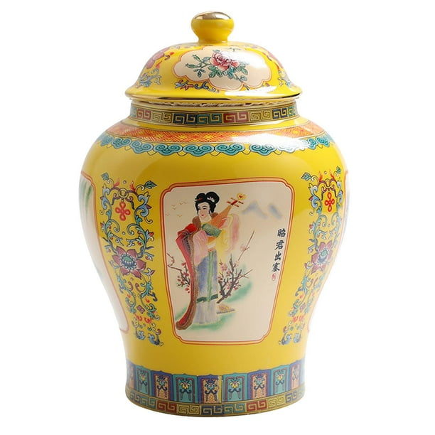 Ceramic ginger jar, porcelain temple jar, tea canister, multi-purpose ...