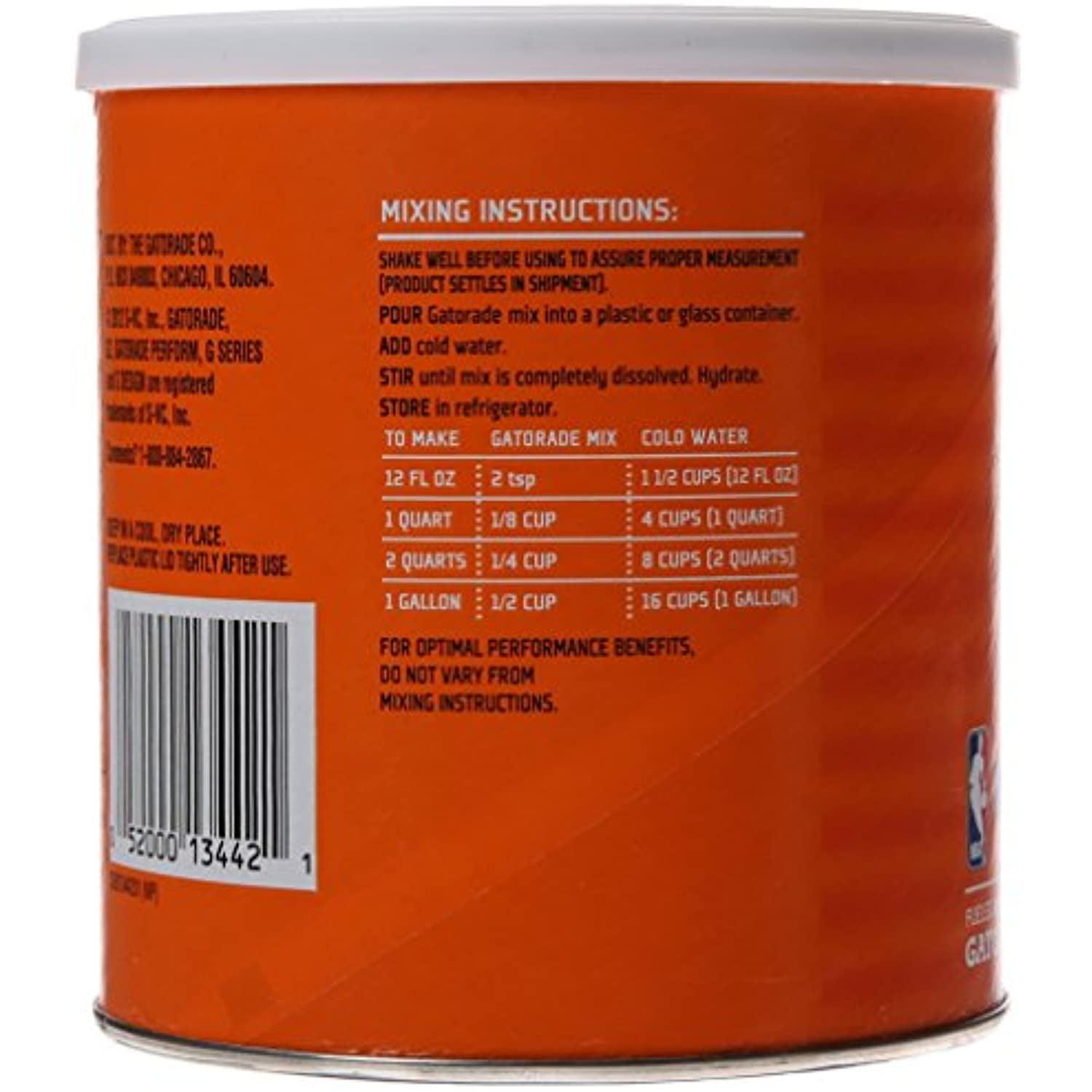 Gatorade Perform Nutrition Facts