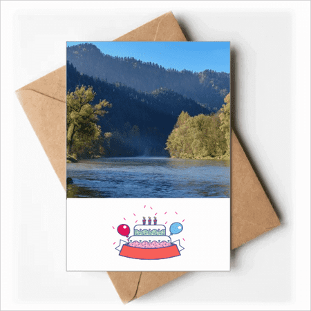 River Mountain Hill Forest Reflection Water Happy Birthday Greeting ...