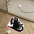 Carpet,Cat Mat Cat Tufted Rug Black Funny Cat Floor Mat For Bathroom ...