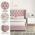 4 EVER WINNER Queen Size Bed Frame, Pink Queen Bed Frame, Modern ...