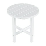 WestinTrends Outdoor White Side Table, All Weather Poly Lumber ...
