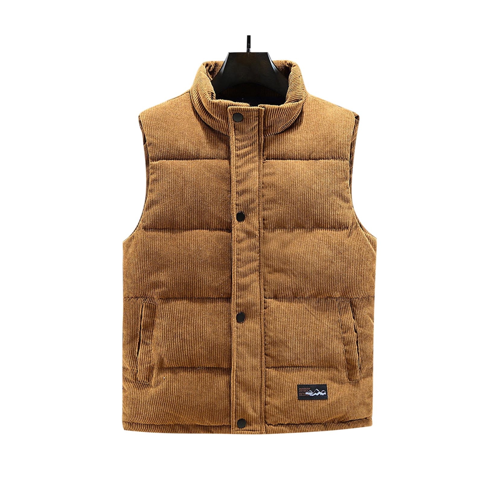 Click here for Wrkekc Mens Puffer Vest Solid Color Corduroy Thick... prices