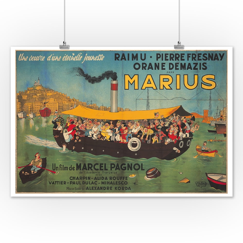 Marius Vintage Poster (artist: Dubout, Albert) Monaco c. 1950 (12x18 ...