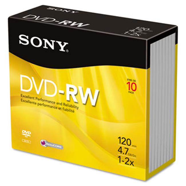 Sony 10DMW47SS DVD-RW Discs, 4.7GB, 2x, 10-Pack | Walmart Canada