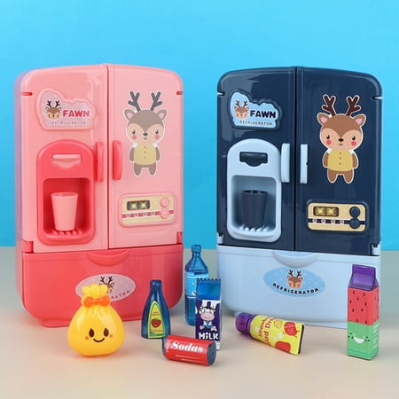 Kids Fridge Toy Set Simulated Drinks Toy Refrigerator Pretend Play ...