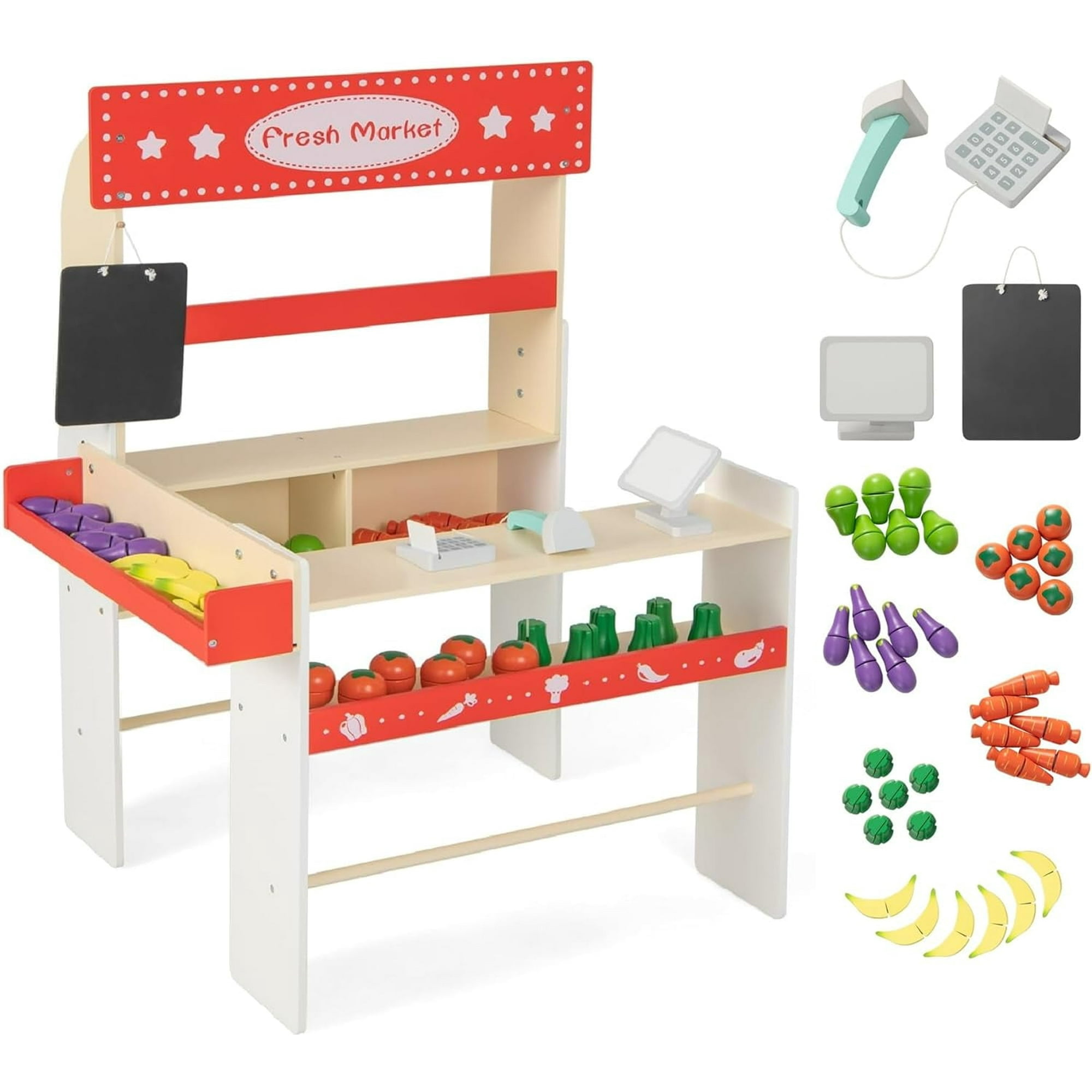 Click here for Olakids Grocery Store Marketplace Toy  Kids Wooden... prices