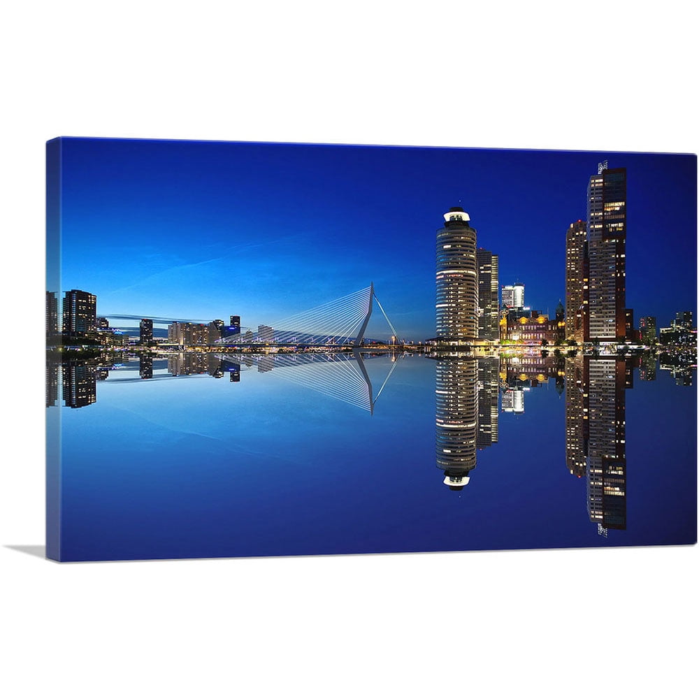 ARTCANVAS Rotterdam Netherlands Reflective Blue Skyline Canvas Art ...