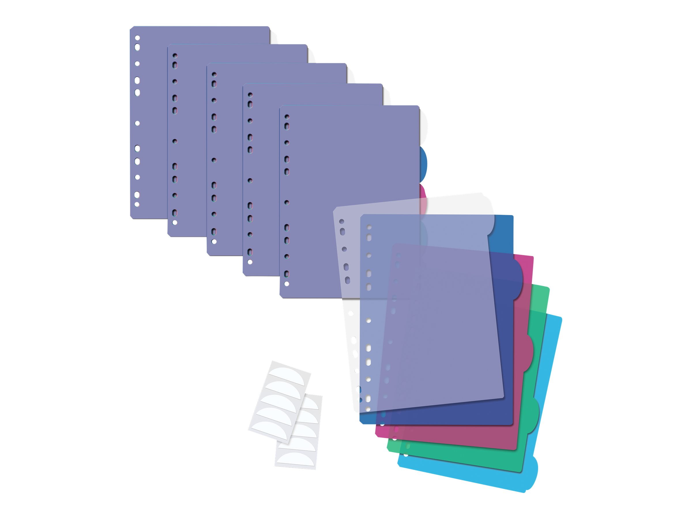 Better Office Products - Divider - pre-printed: 5 - tabbed - blue, lime ...