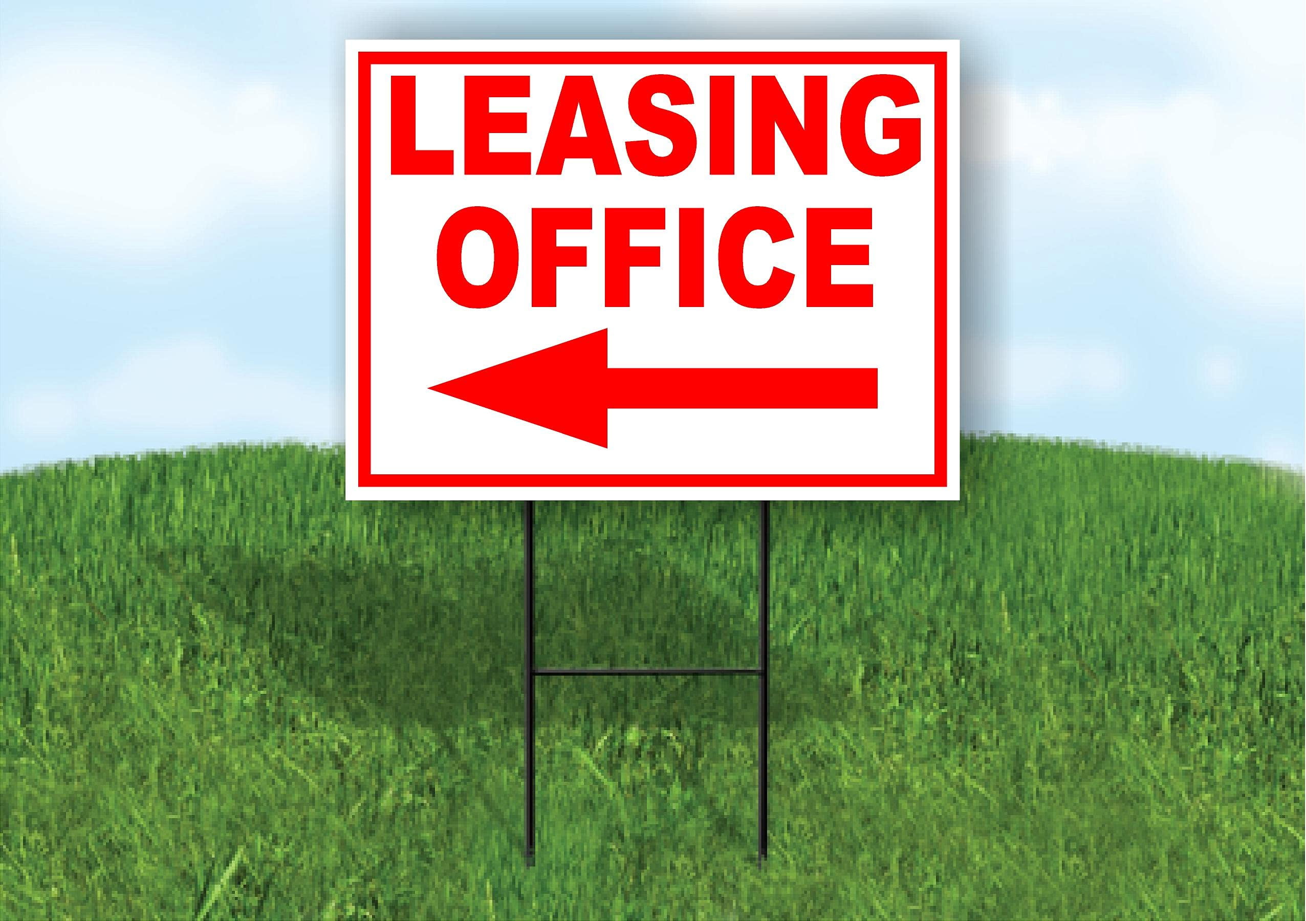 Work House Signs Single Sided Sign Leasing Office Left Arrow red Yard ...