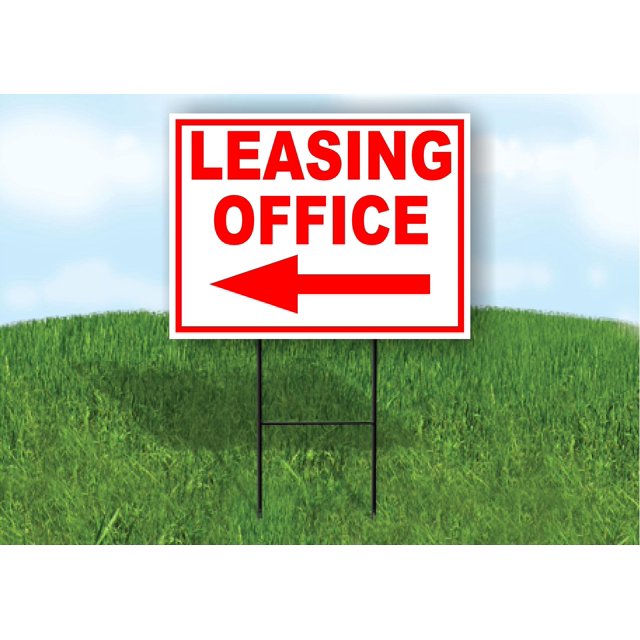 Work House Signs Single Sided Sign Leasing Office Left Arrow red Yard ...