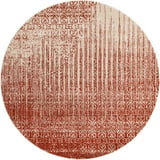 Unique Loom Jennifer Del Mar Rug Red/Beige 6' 1" Round Geometric ...