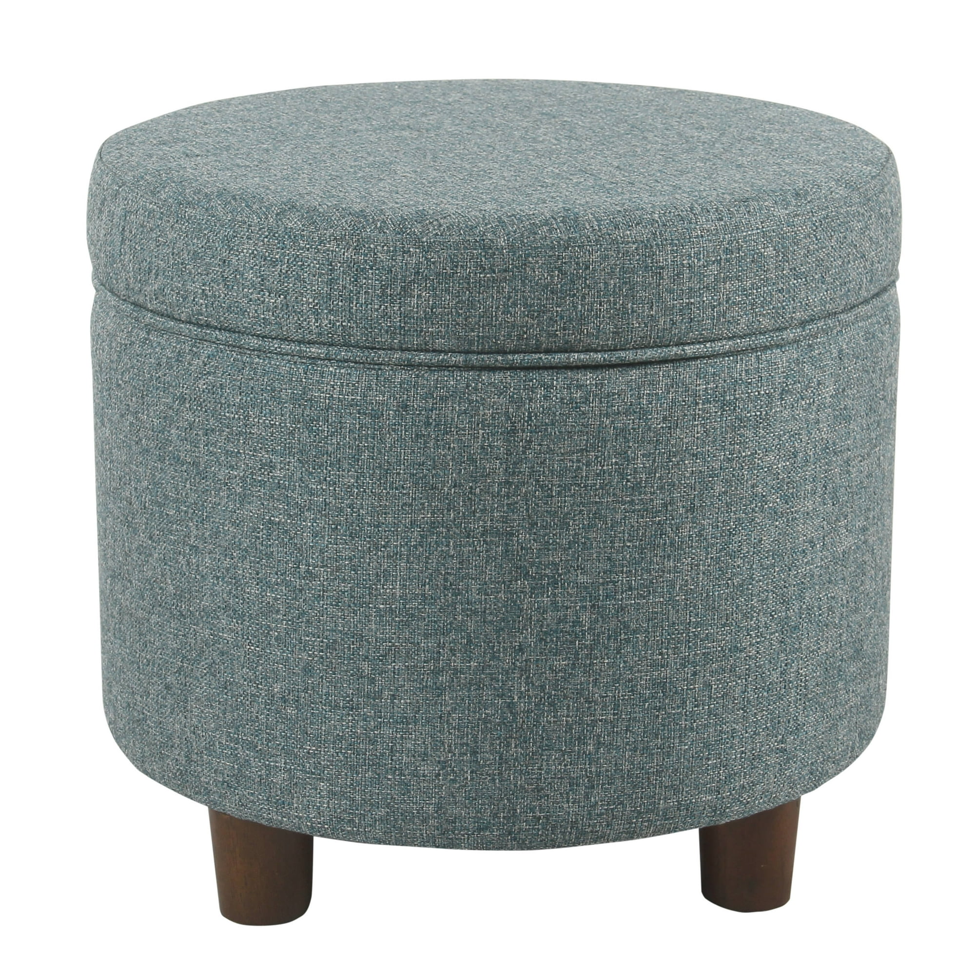 Click here for Homepop Round Tweed Storage Ottoman  Teal Tweed prices