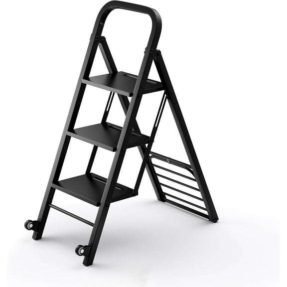2 in 1 Step Ladder & Hand Truck,Aluminum 3 Step Stool,Folding Ladder ...