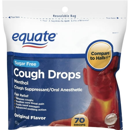 Equate Sugar Free Original Flavor Cough Drops - 70 Ct - Walmart.com