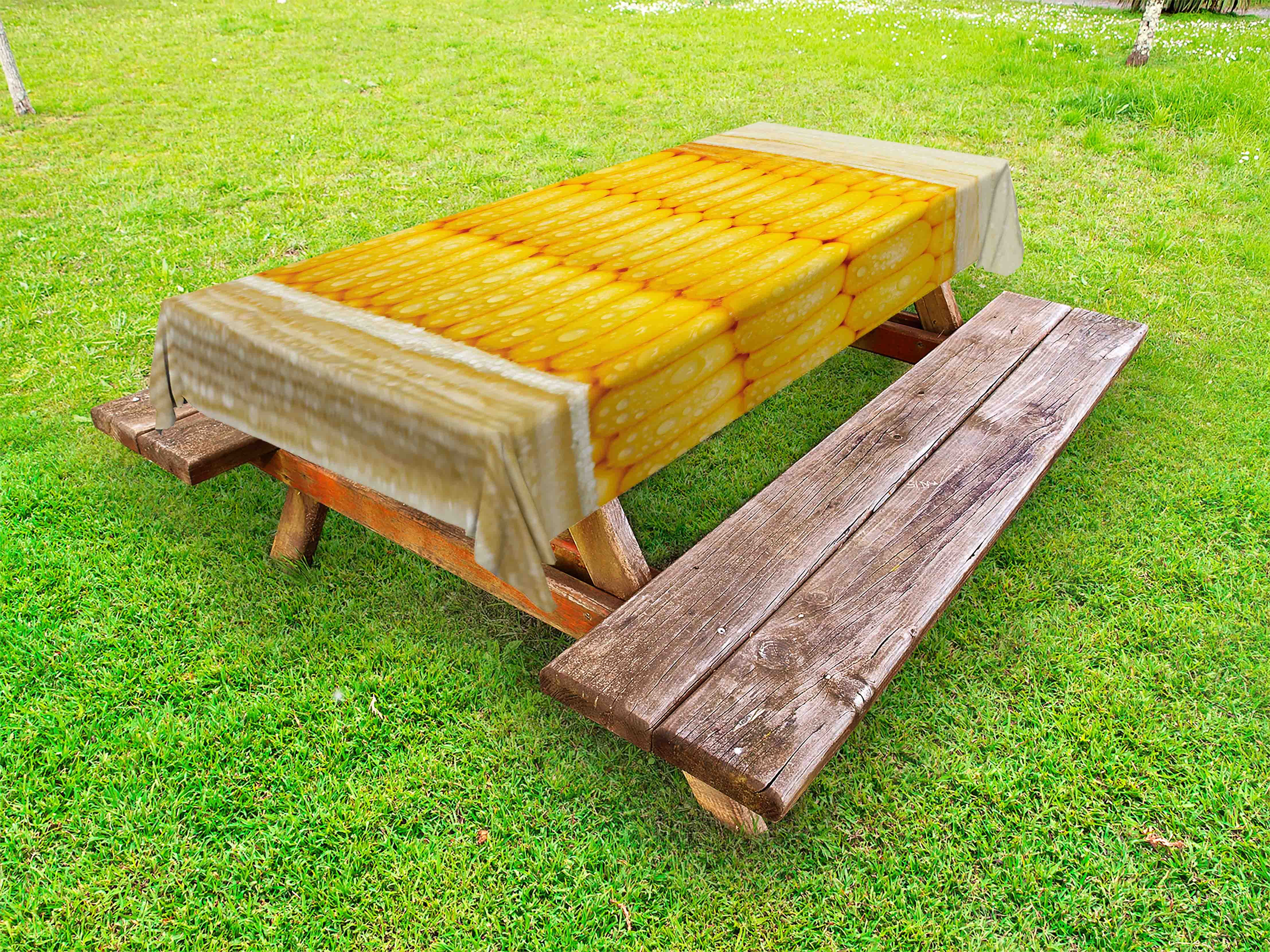 Health Outdoor Tablecloth, Corn Cob Stem with Raindrops Water Marks ...