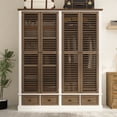 Timechee Large Classic Shutter Door Wardrobe Closet Versatile Storage ...