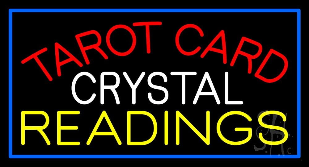 Red Tarot Card Crystal Readings LED Neon Sign 13" Tall x 24" Wide ...