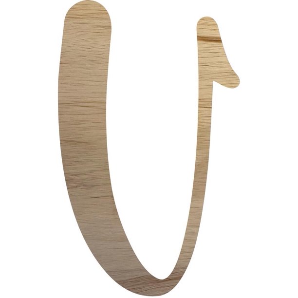Wooden Letter Cursive V, Unfinished 18'' Craft Wood Letter, Paintable ...