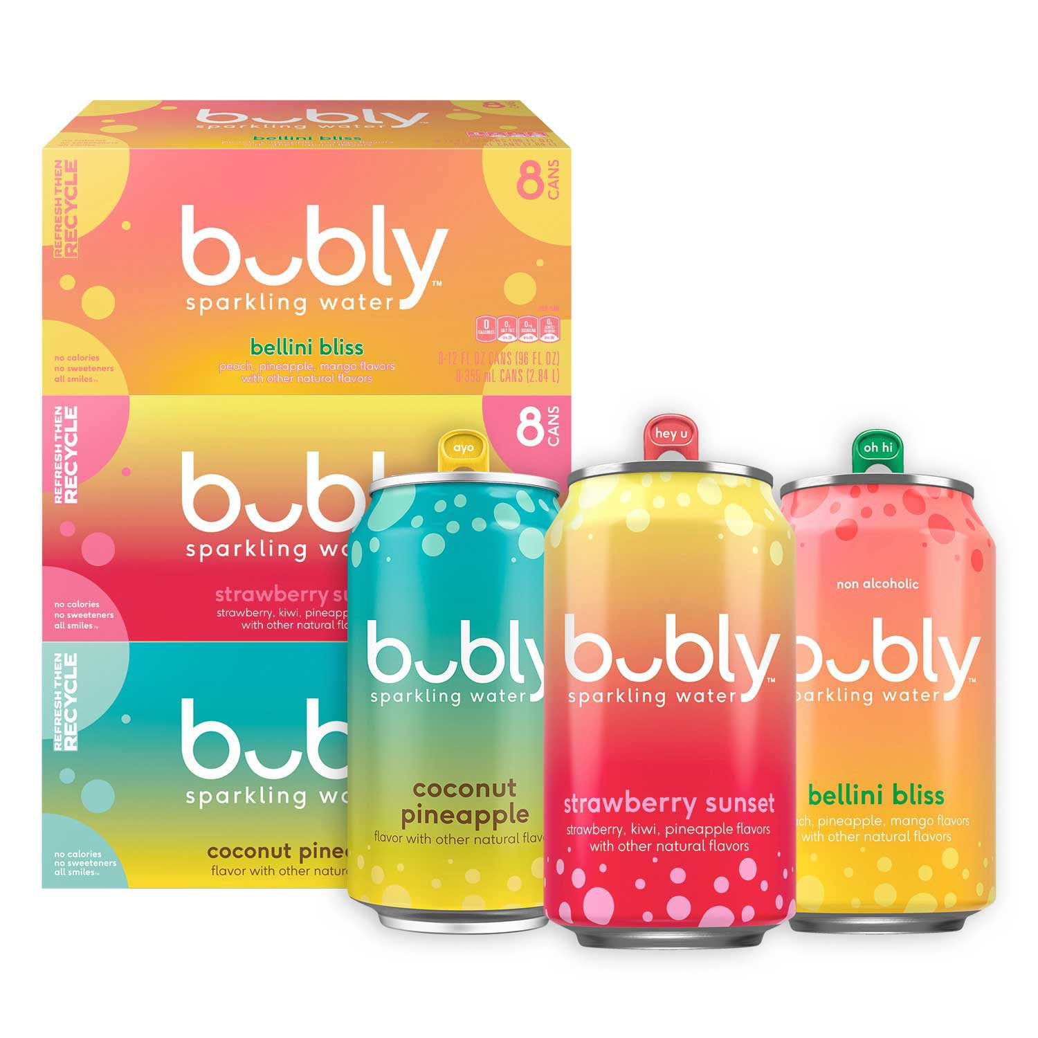 bubly Sparkling Water Variety Pack, 12 fl oz., 24 pk. - Samsclub.com
