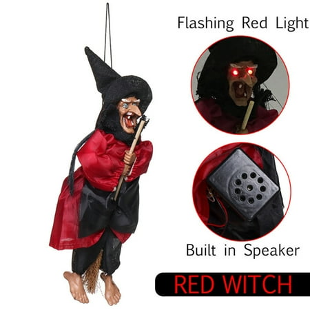 Hanging Witch Decoration Toy Halloween Hanging Witch Dolls Voice ...