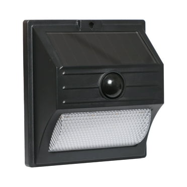 Mainstays 2-Count Solar Powered Black Wall Mountable LED Step Light, 3 ...