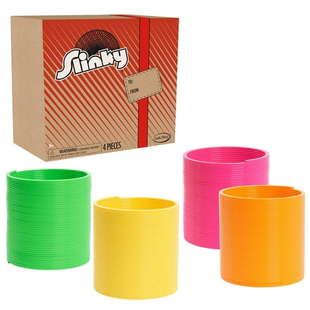 Slinky the Original Walking Spring Toy, Plastic Giant Slinky 4 Pack, by ...