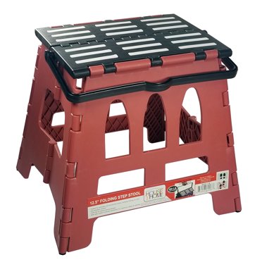 House 2 Home, 12.5" Plastic One Step Folding Step Stool with Grip ...